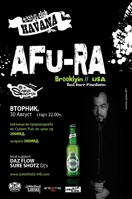 Sure Shotz Presents: Afu-Ra Live @ Club Havana (Skopje) - Blackout Hip Hop